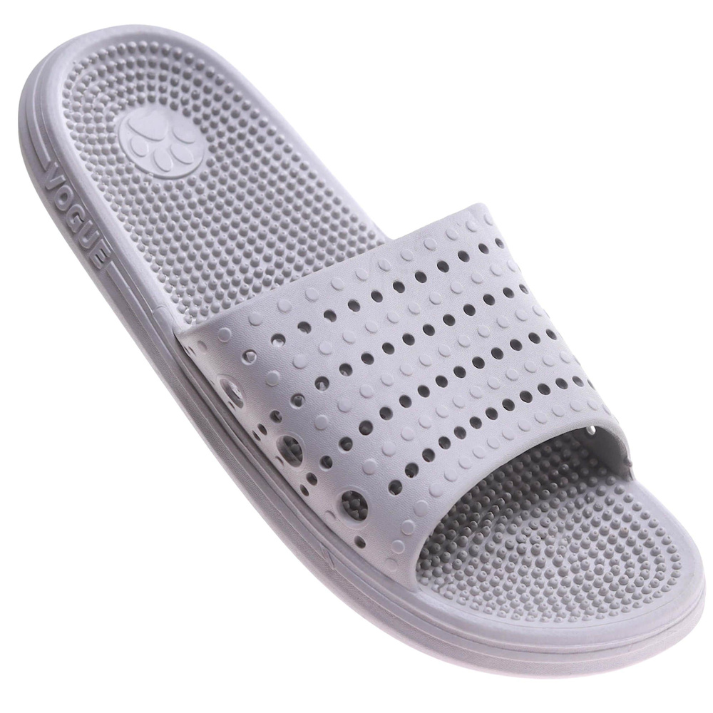 Szare ażurowe klapki fakirki na basen /F4-1 17294 S185/ Sklep z obuwiem ...