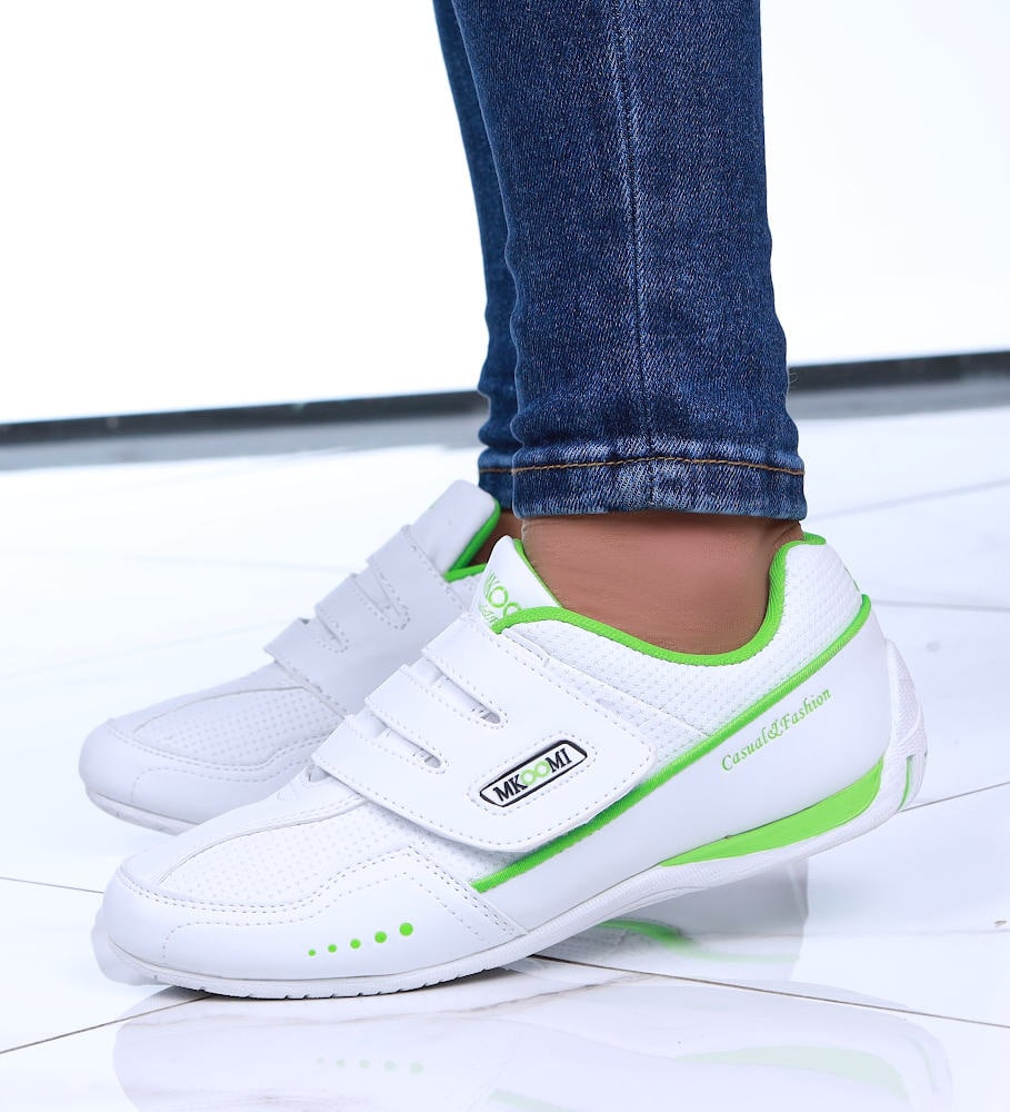 Biało zielone buty sportowe na rzep /E2-3 14979 S341/ Sklep z obuwiem ...
