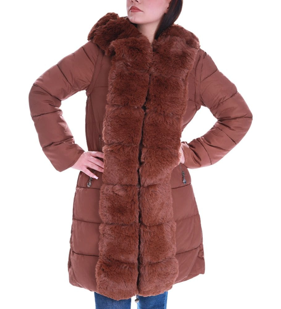 Gruba zimowa brązowa kurtka bezrękawnik- dwa w jednym /H2 KR22 S783 ...